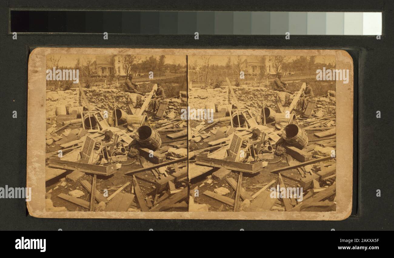 Scene showing how things were splintered where the storm was most ...