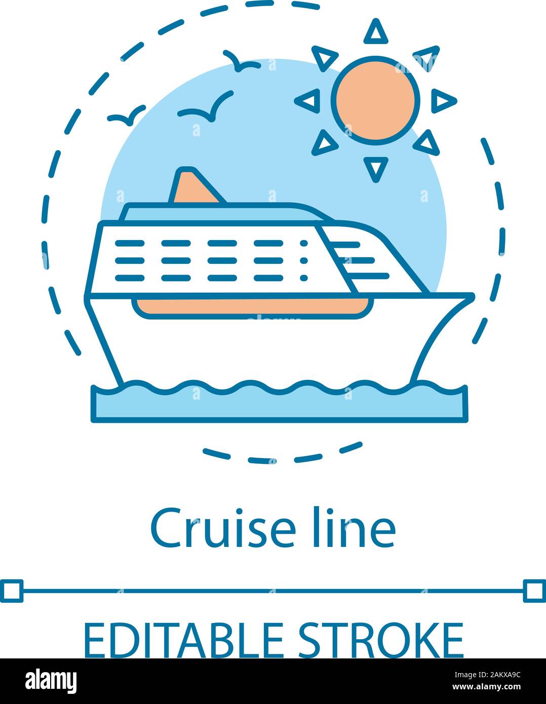 Cruise line concept icon. Travel agency idea thin line illustration ...