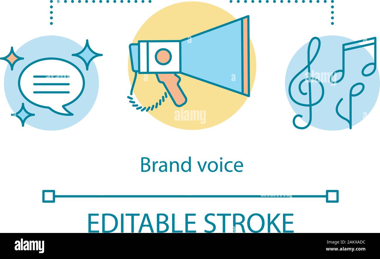 Brand voice concept icon. Company brand reflection. Brand management ...