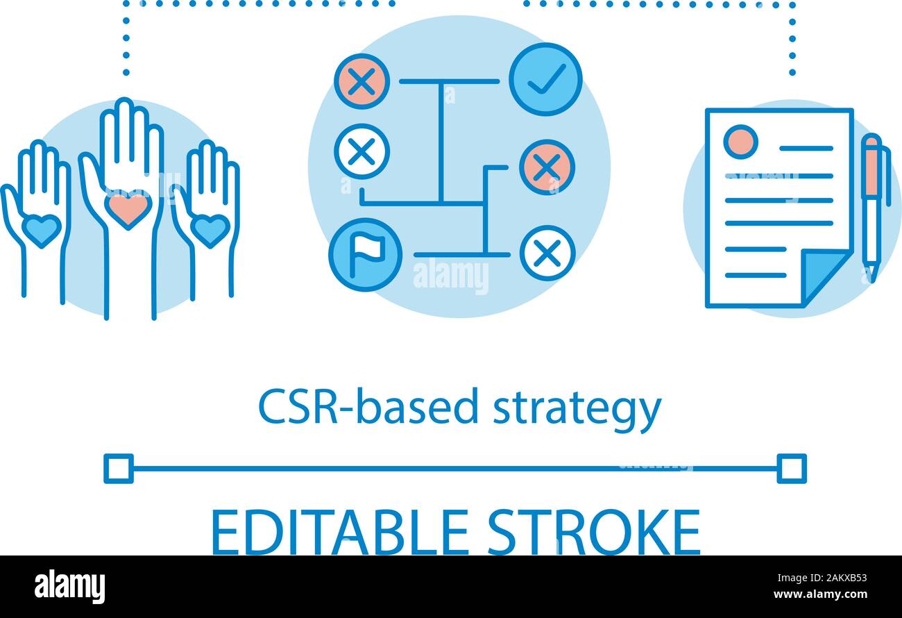 CSR-based strategy concept icon. Corporate social responsibility idea ...