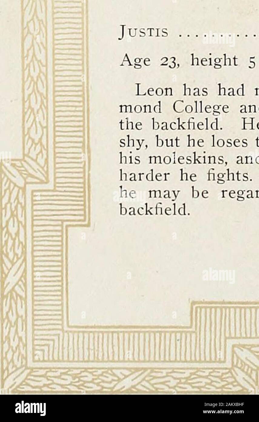 X-ray . :.j. JusTis • Halfback Age 23, height 5 ft. g in., weight 160 ...