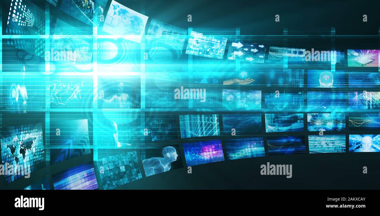 Digital Multimedia Broadcasting Technology as Media Concept Stock Photo ...