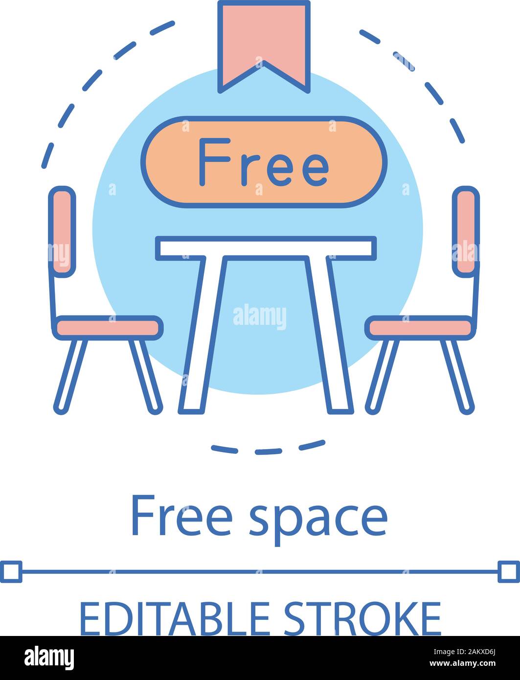 Free space concept icon. Сafe. Restaurant table reservation. Coffee ...