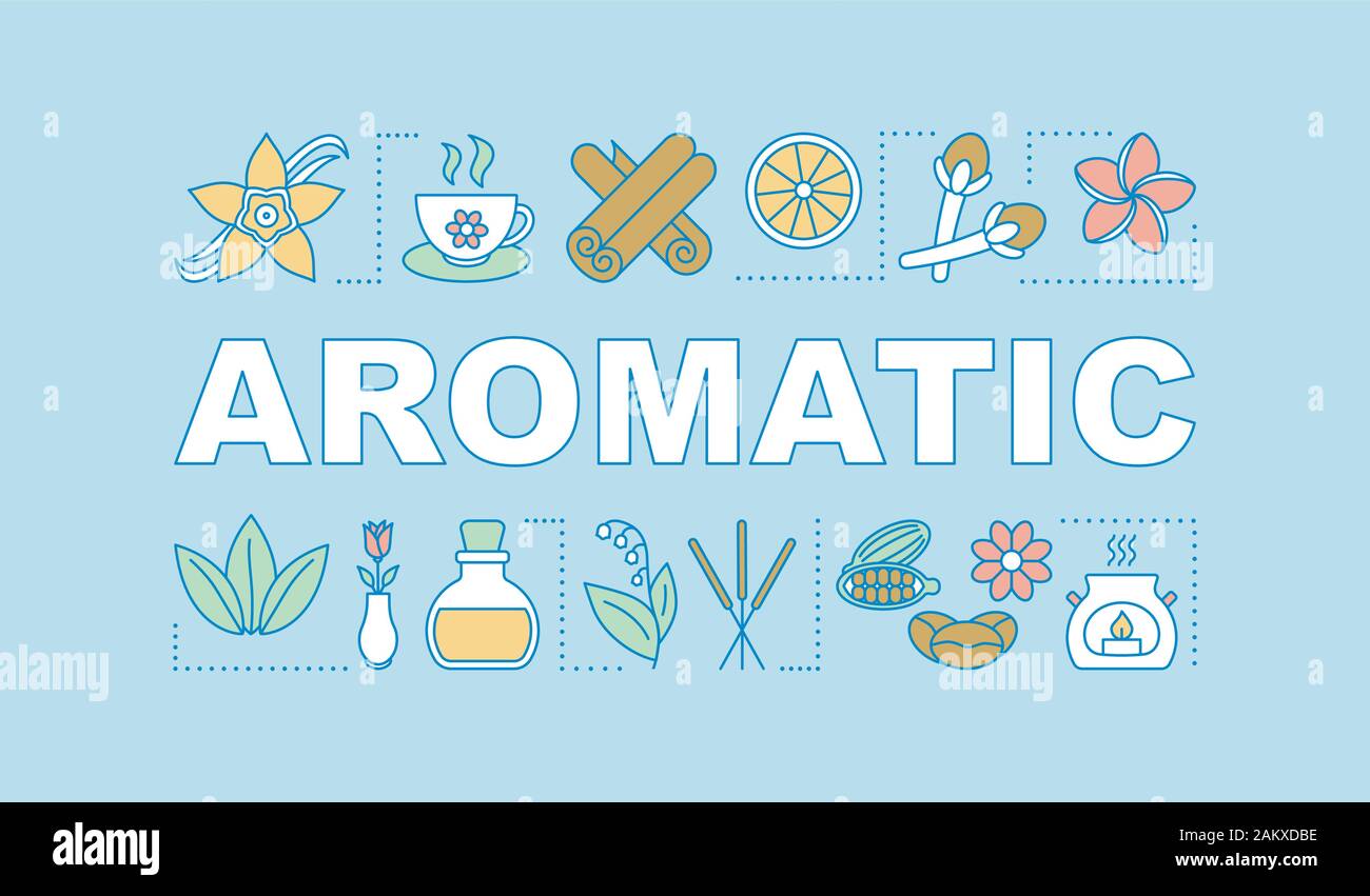 Aromatic word concepts banner. Natural plant extract. Aromatherapy. Spa ...
