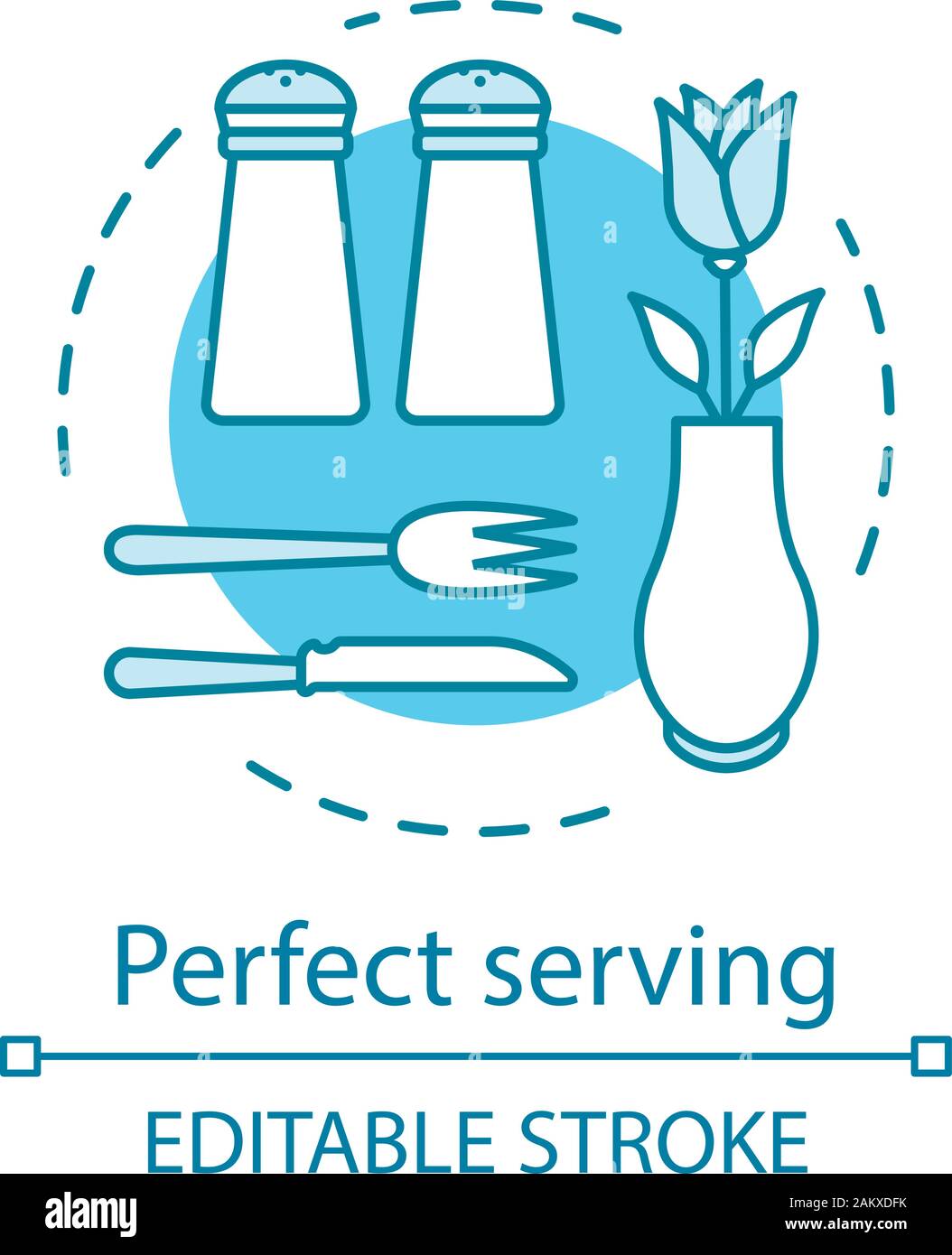 Perfect serving concept icon. Cafe table reservation. Food industry ...