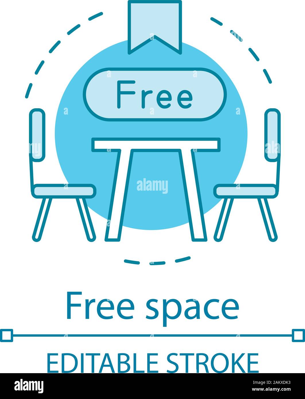 Free space concept icon. Meeting room. Сafe. Restaurant table ...