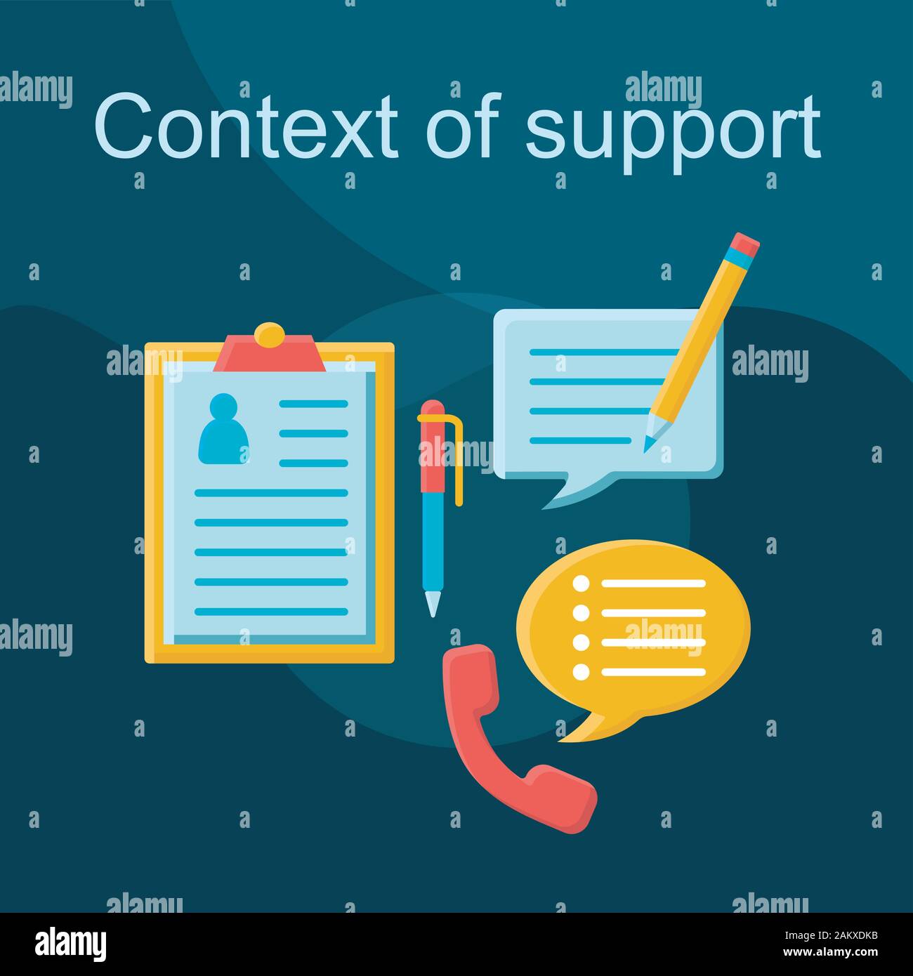 Context of support flat concept vector icon. Social license idea ...