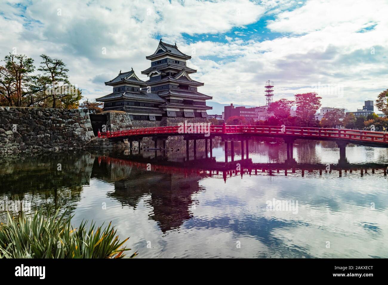 Matsumoto, Japan - November 4th, 2018: Matsumoto castle, reflected in ...