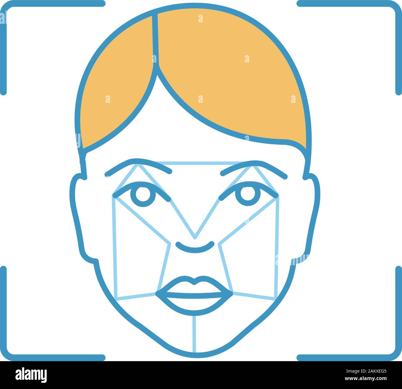 Faceprint analysis color icon. Facial recognition software. Face ID ... Faceprint analysis color icon. Facial recognition software. Face ID ...