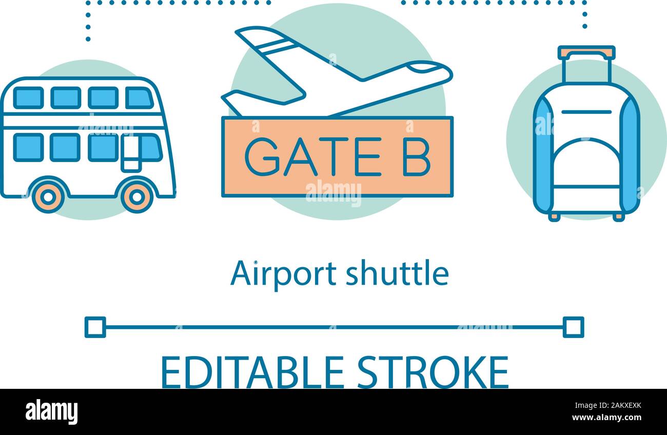 Airport shuttle concept icon. Door to door transfer. Public transport ...