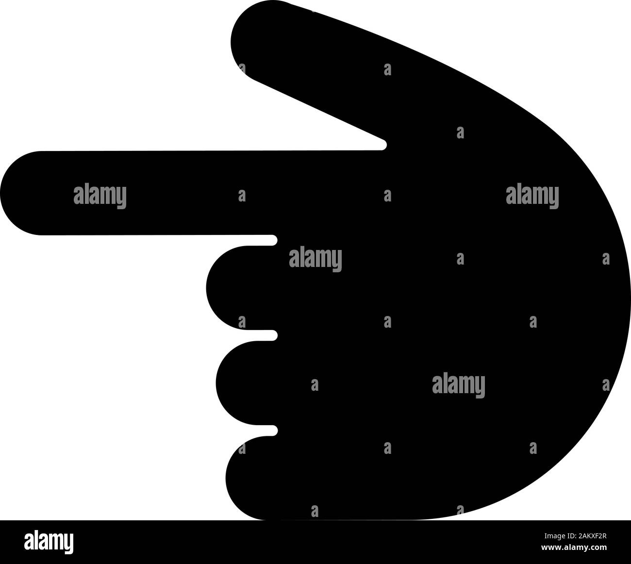 Backhand index pointing left glyph icon. Silhouette symbol. Turn left ...