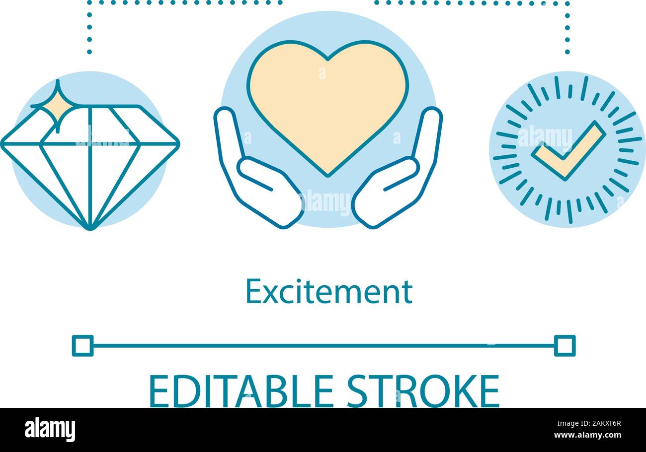 Excitement concept icon. Excited person idea thin line illustration ...