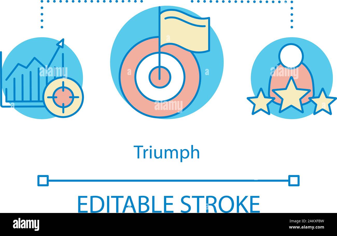 Triumph concept icon. Victory idea thin line illustration. Success and ...