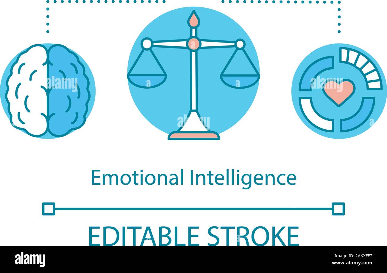 Emotional intelligence concept icon. EQ idea thin line illustration ...