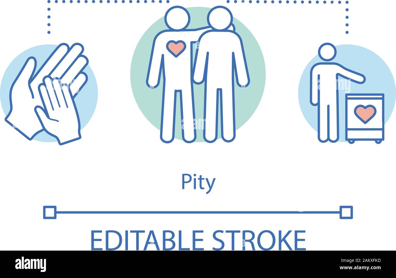 Pity concept icon. Compassion idea thin line illustration. Sympathy ...