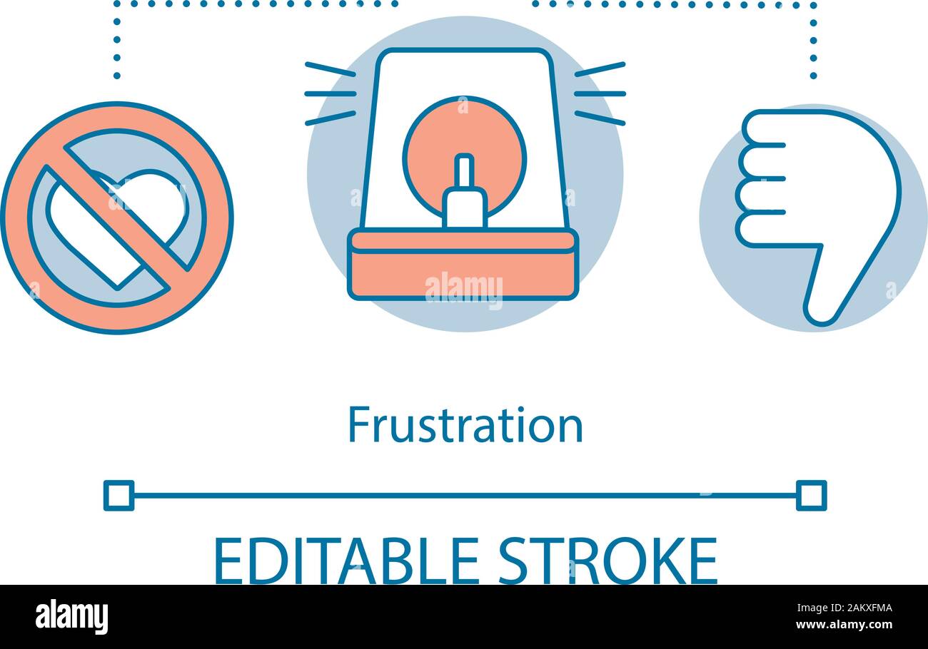Frustration concept icon. Disappointment idea thin line illustration ...
