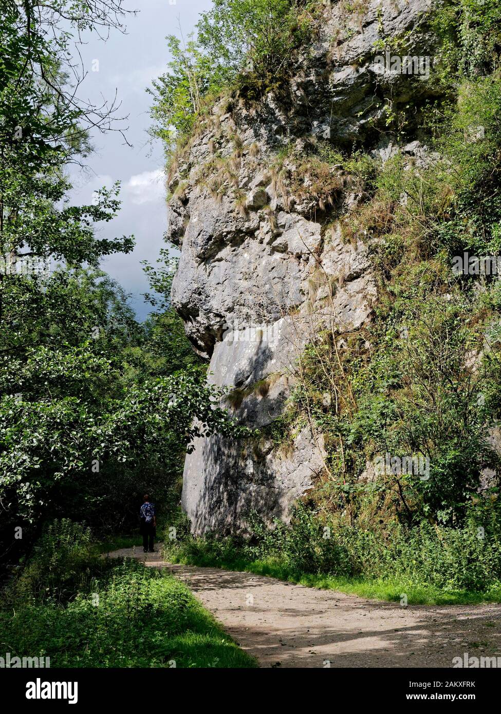 The famous Lions Head Rock in Dovedale, a limestone gorge in the Peak ...