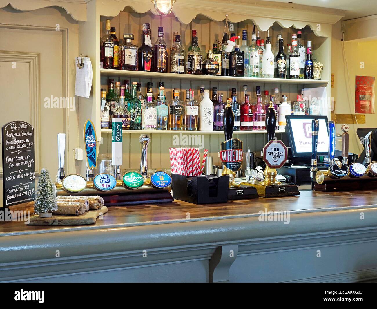 The very tidy and clean bar of a small country hotel ready for ...
