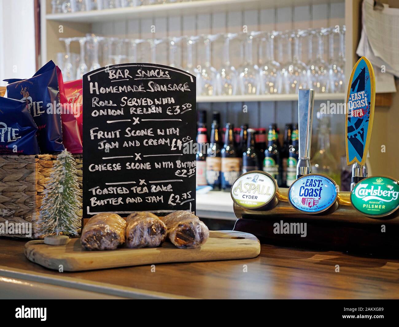 The very tidy and clean bar of a small country hotel ready for ...