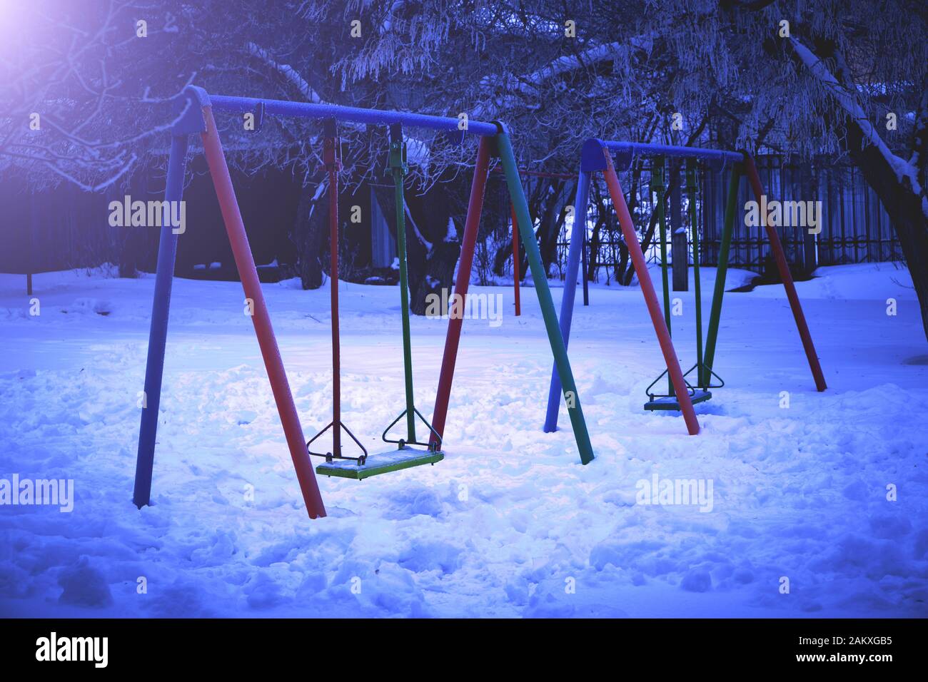 Kids playground at night hi-res stock photography and images - Alamy