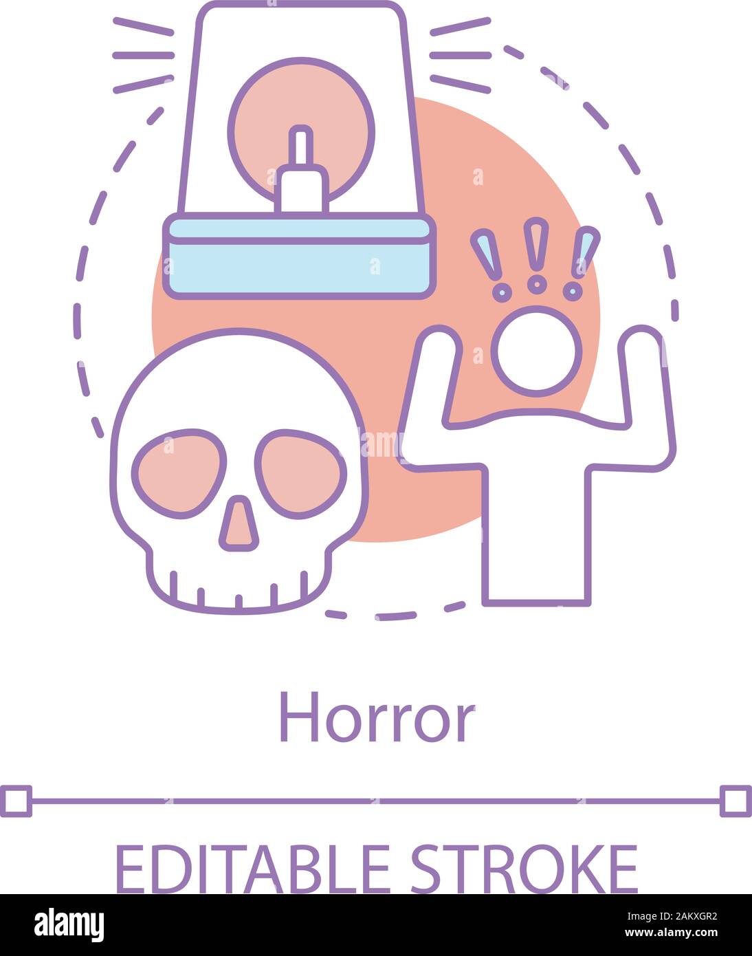 Horror concept icon. Danger idea thin line illustration. Nightmare ...