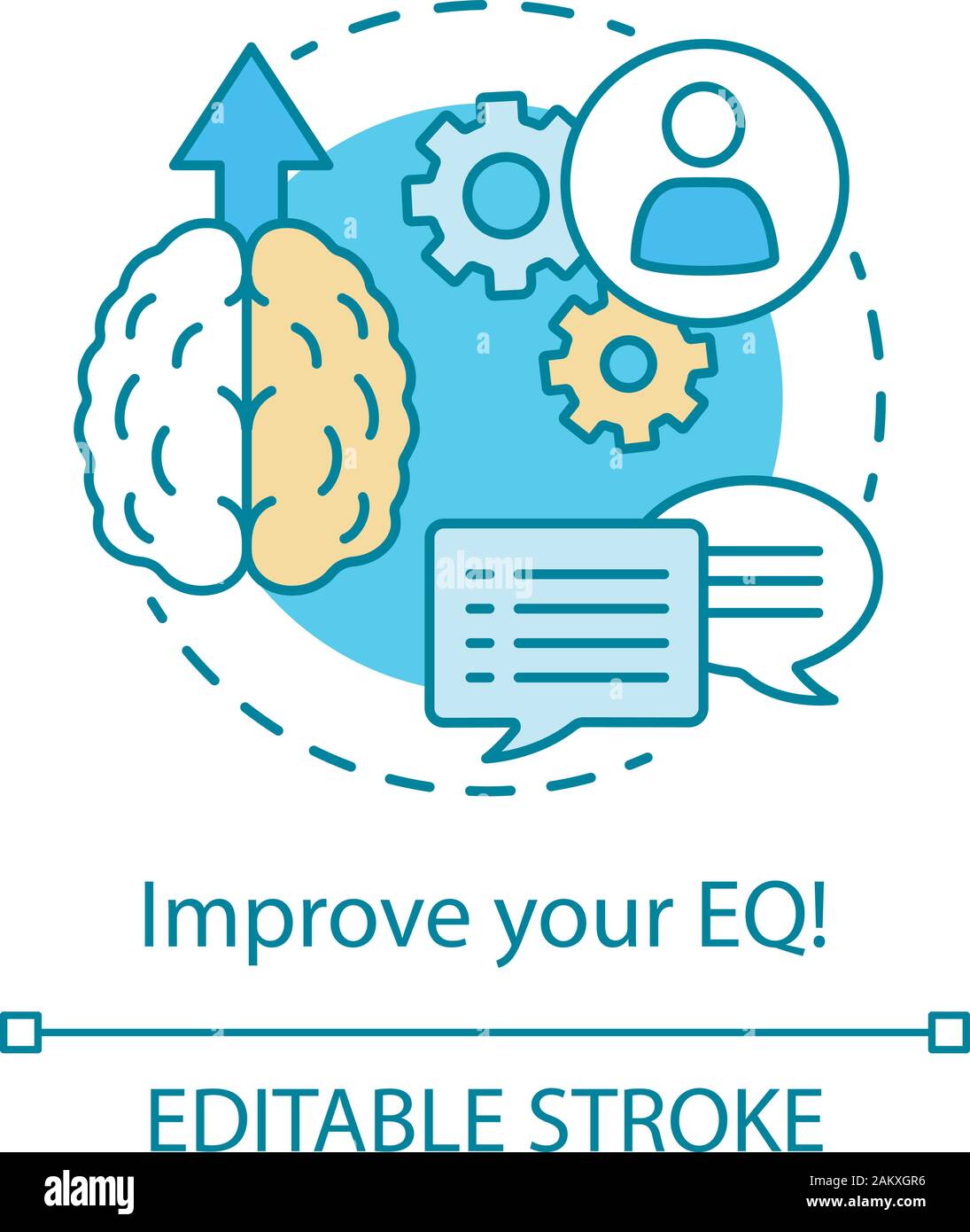 EQ improvement concept icon. Emotional intelligence idea thin line ...