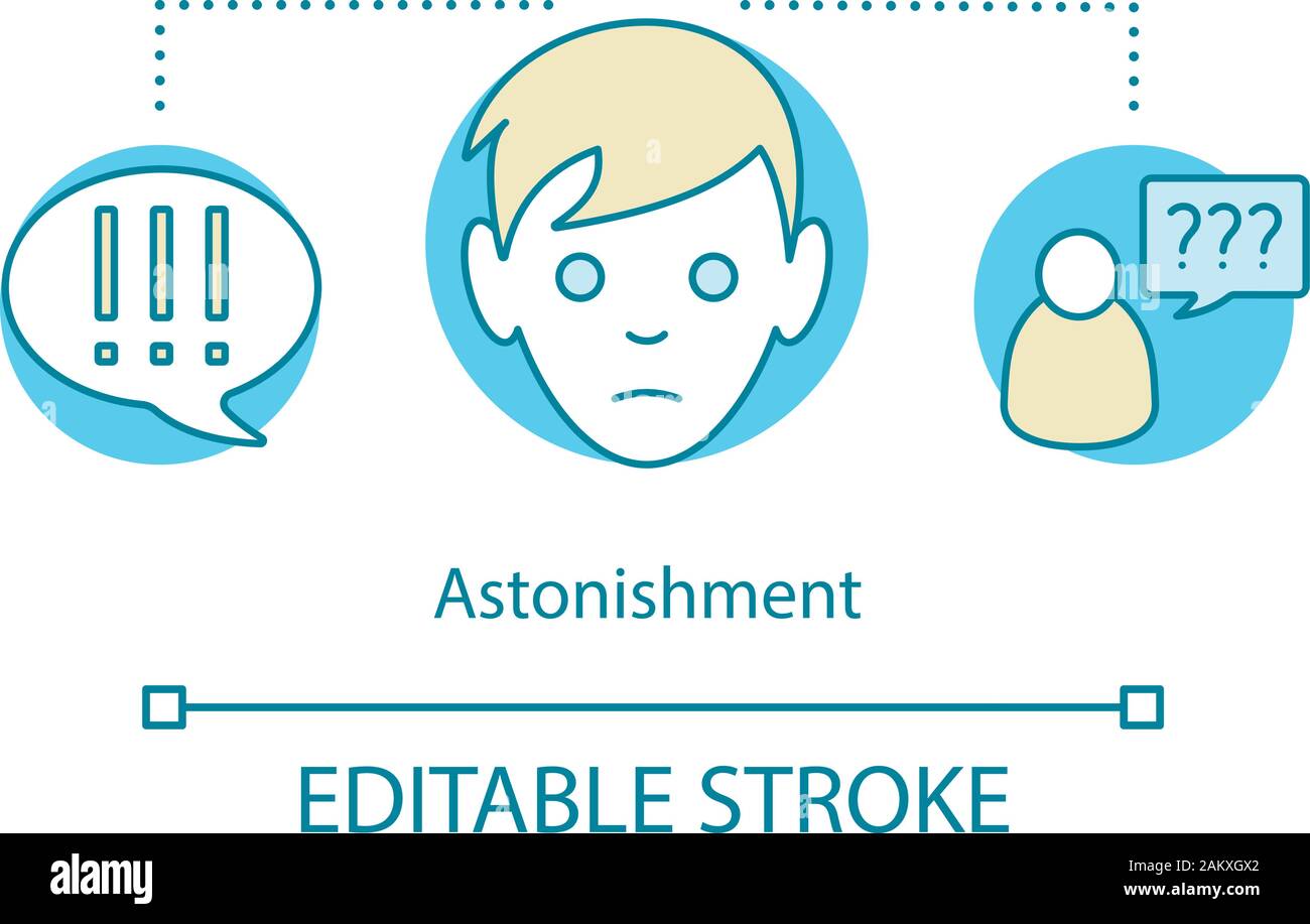 Astonishment concept icon. Amazement idea thin line illustration ...