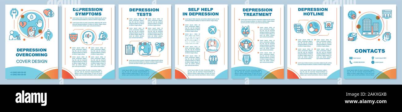 Depression overcoming brochure template layout. Anxiety disorder ...