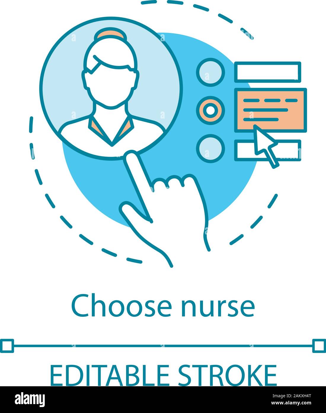 Choose nurse concept icon. Hospital, clinic idea thin line illustration ...