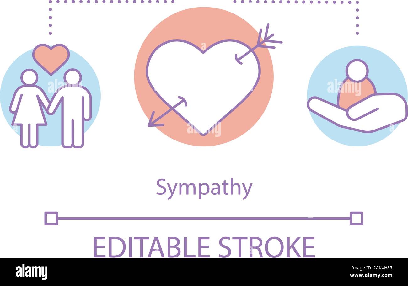 Sympathy concept icon. Family couple idea thin line illustration ...