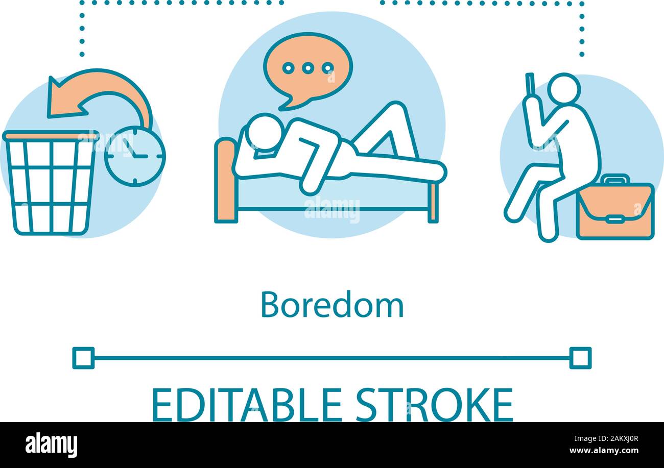 Boredom feeling concept icon. Apathy idea thin line illustration ...