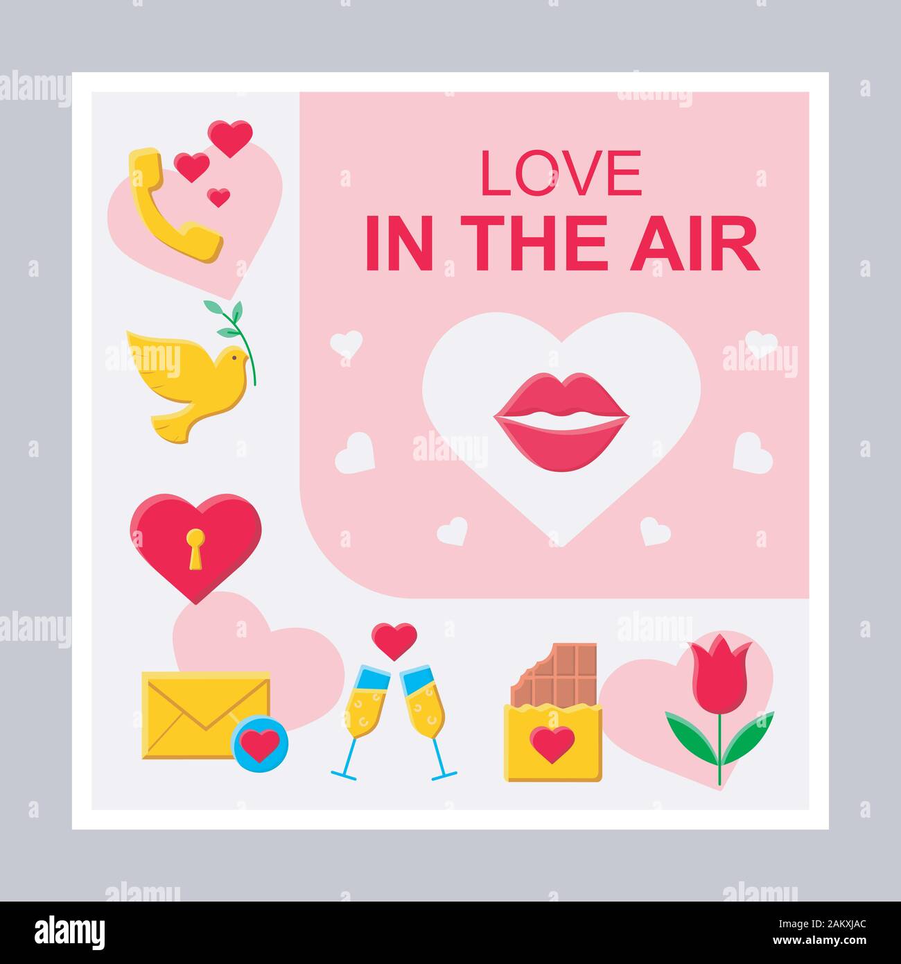 Love in the air social media posts mockup. Love and dating. Advertising ...