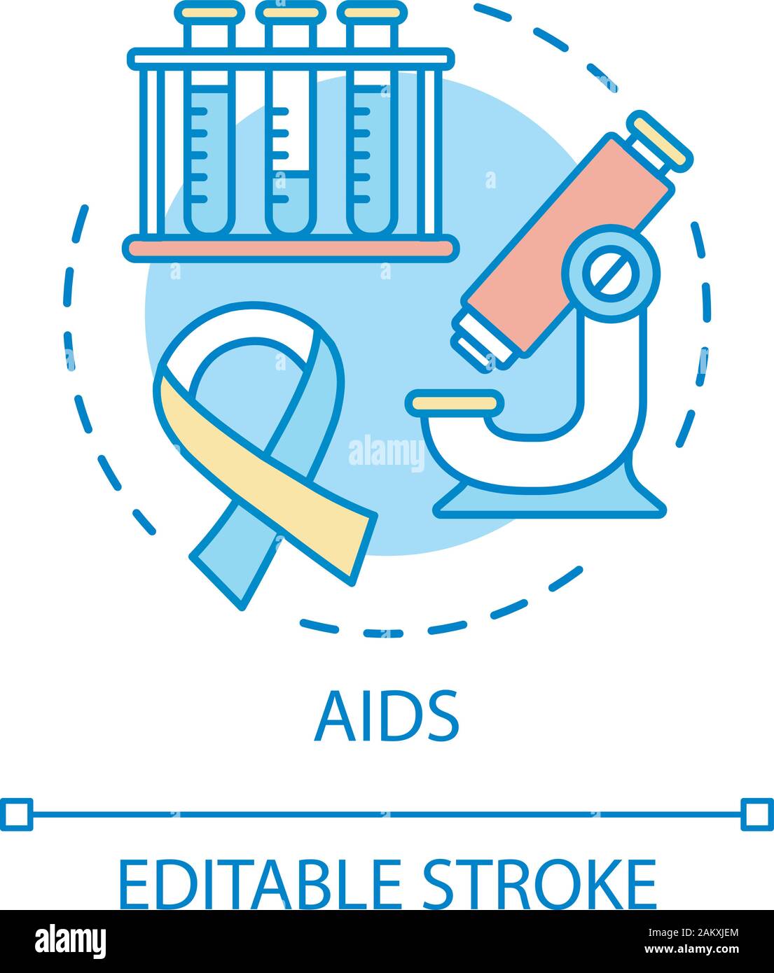 AIDS concept icon. HIV diagnosis idea thin line illustration. Human ...