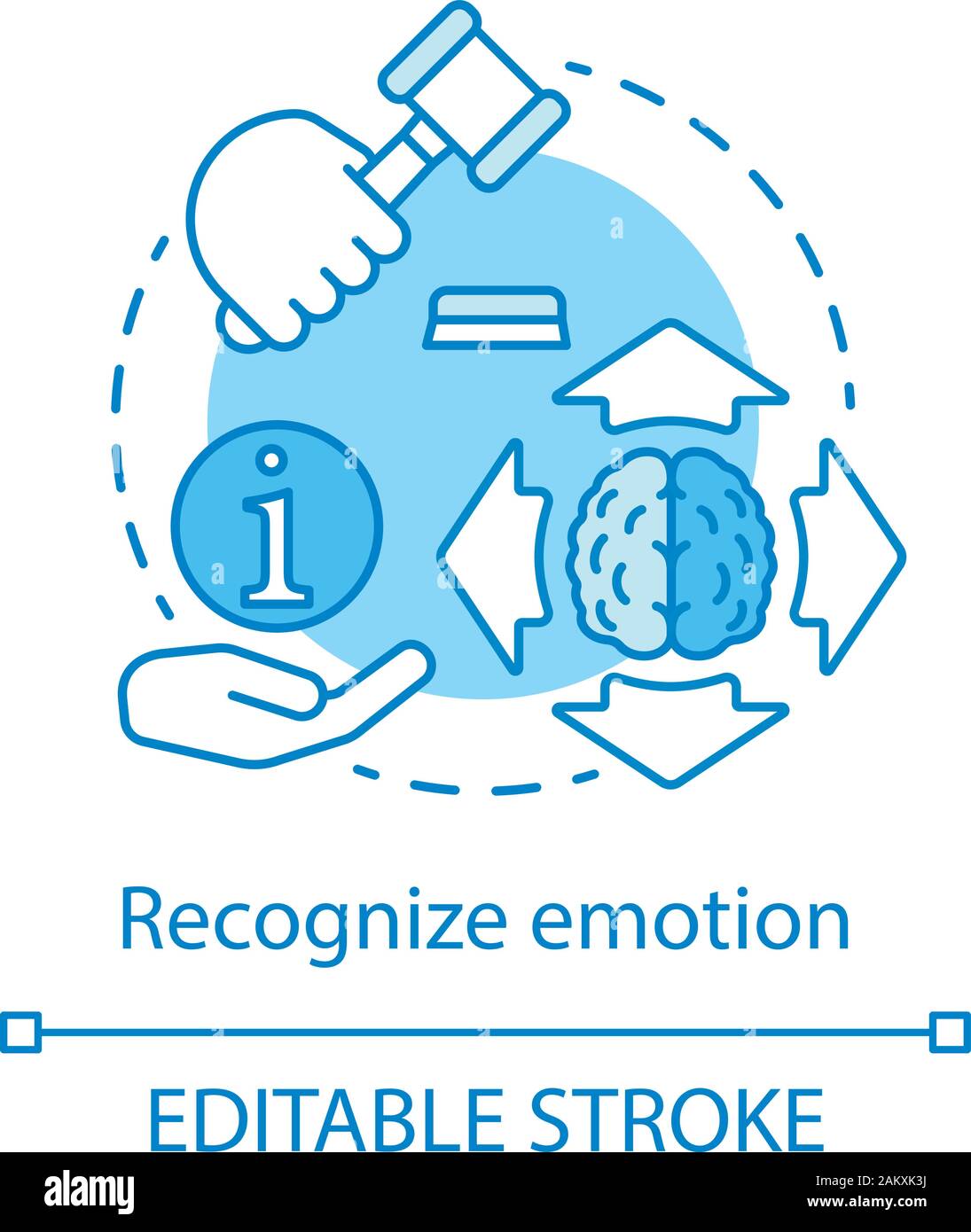 Recognize emotion concept icon. Emotional identifying idea thin line ...