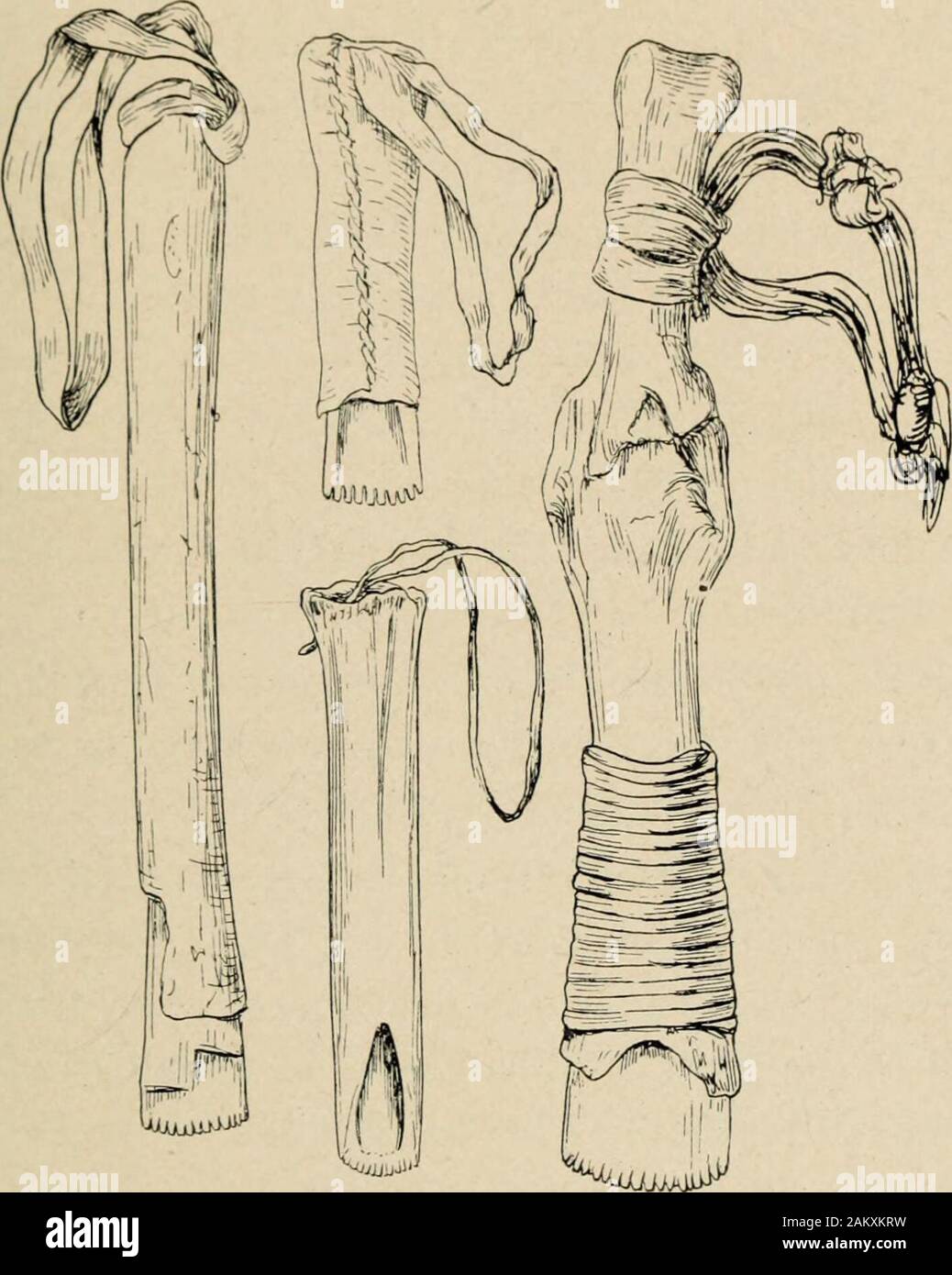 North American Indians of the Plains . fleshing tools, chisel-shaped ...