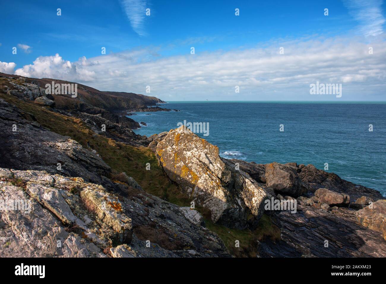 The wild coast west of St Ives on the SW Coast path from Clodgy Point ...