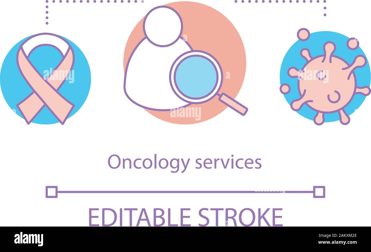 Oncology services concept icon. Medical care idea thin line ...