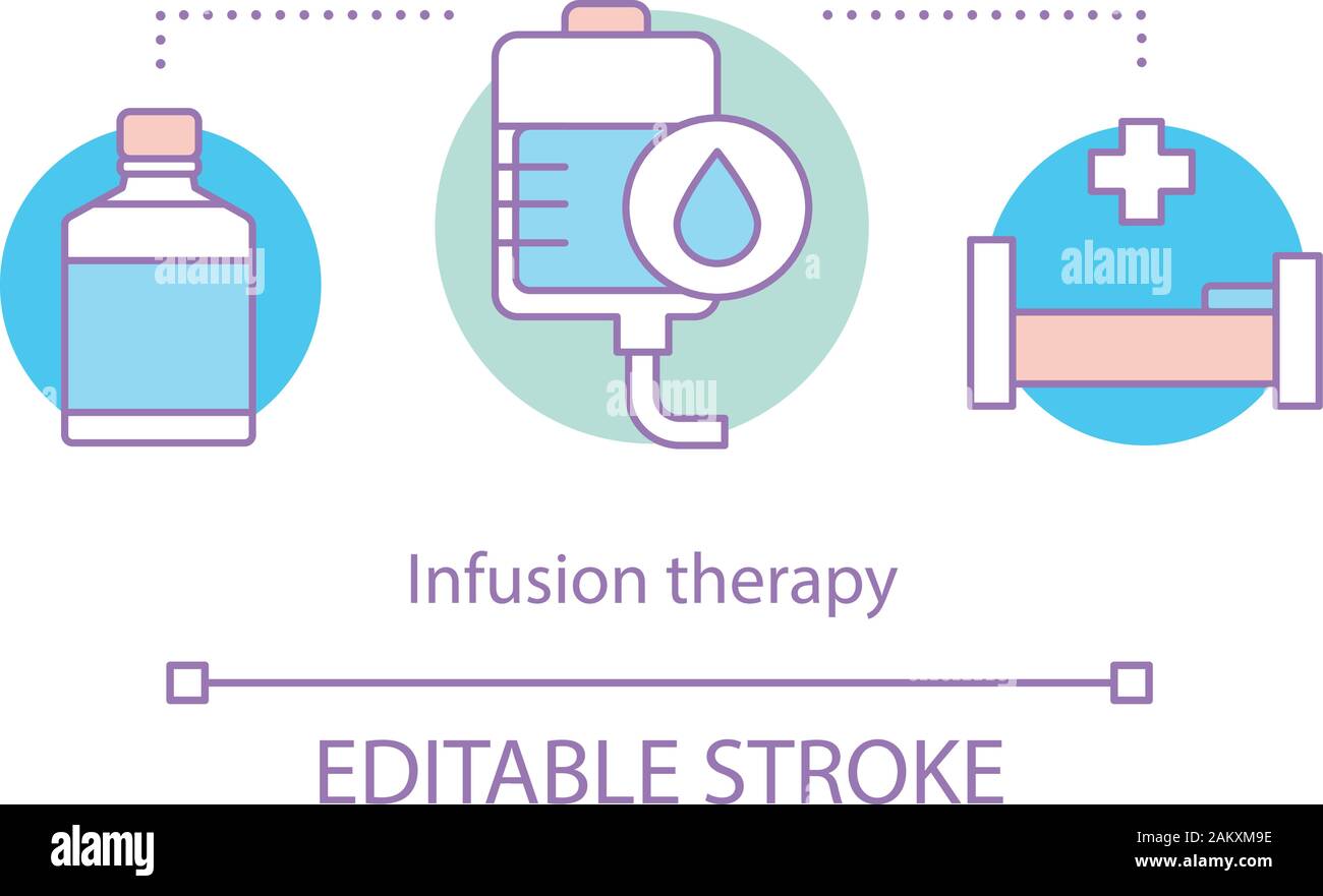 Infusion therapy concept icon. Nursing service idea thin line ...
