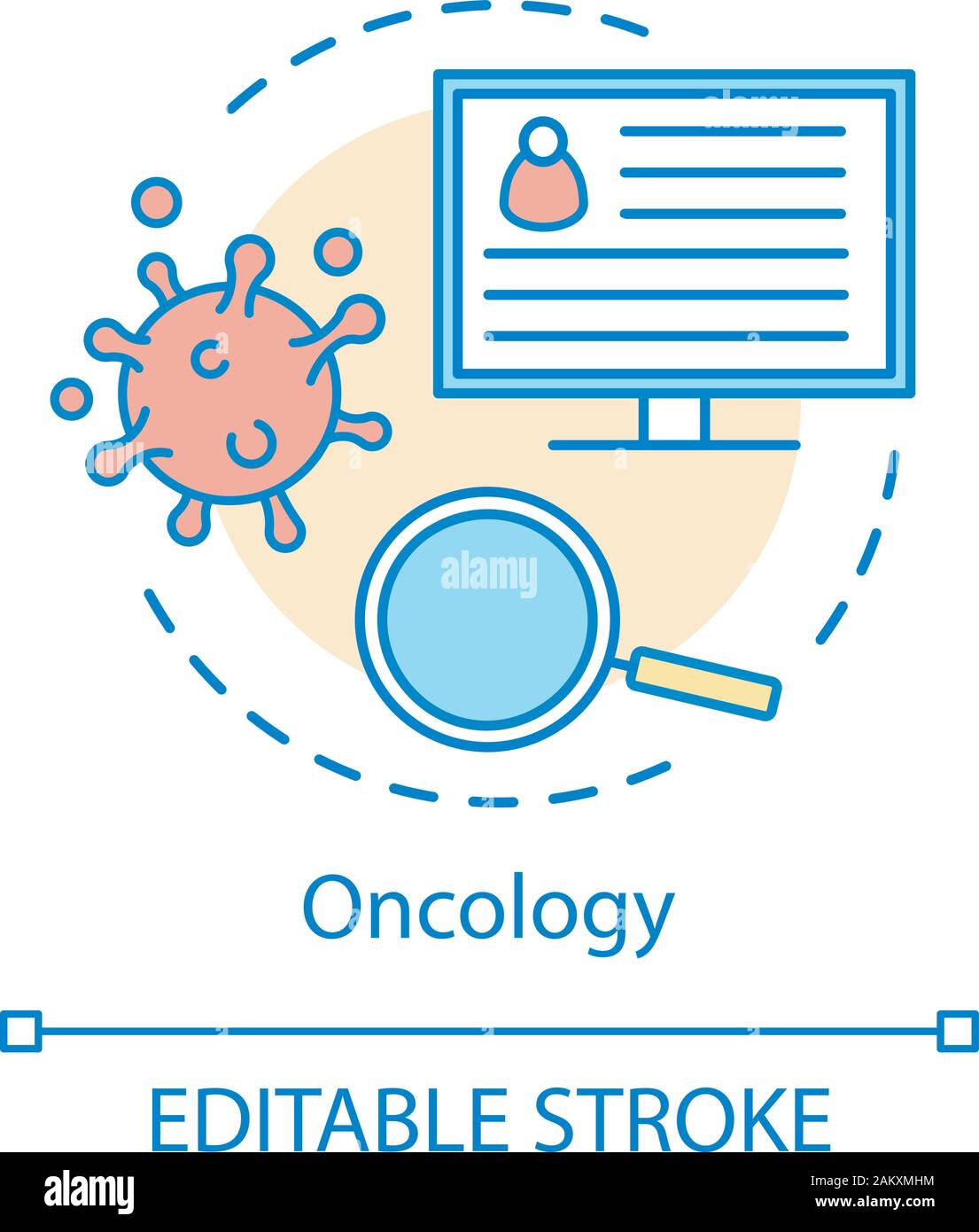 Oncology concept icon. Cancer therapy idea thin line illustration ...