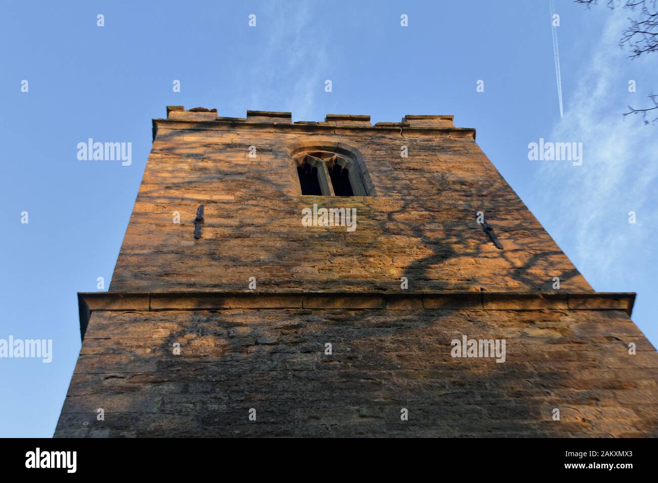 Tower of St John the Baptist Church, Scampton, Lincolnshire Stock Photo ...