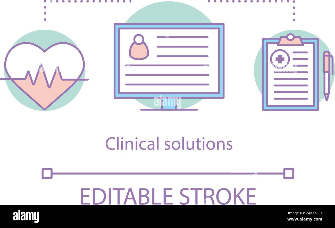 Clinical solution concept icon. Medical treatment idea thin line ...