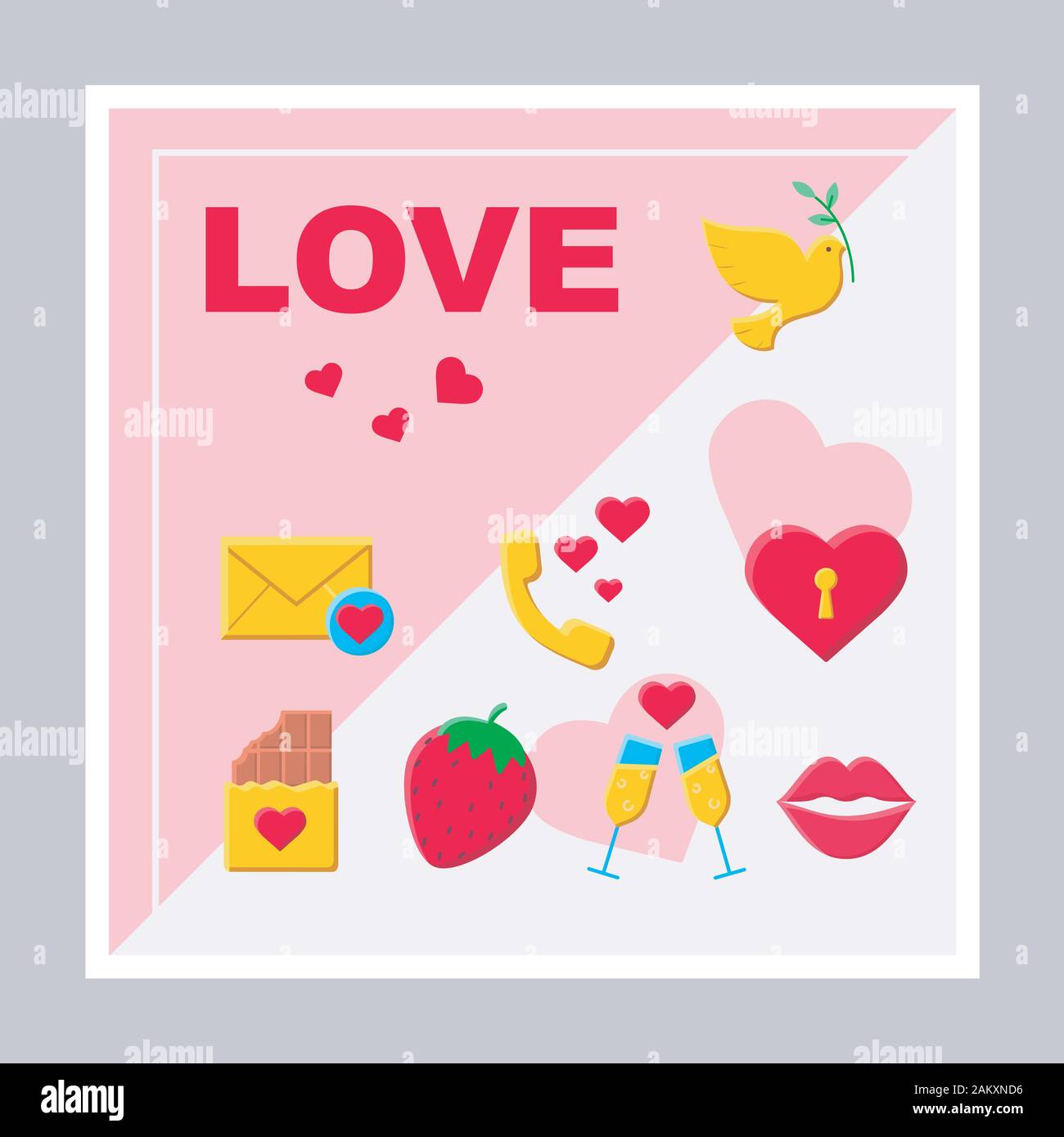 Love social media posts mockup. Romantic relationships. Advertising web ...