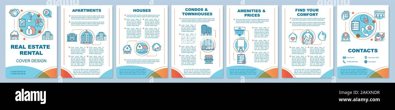 Real estate rental brochure template layout. Leasing of property.Flyer ...