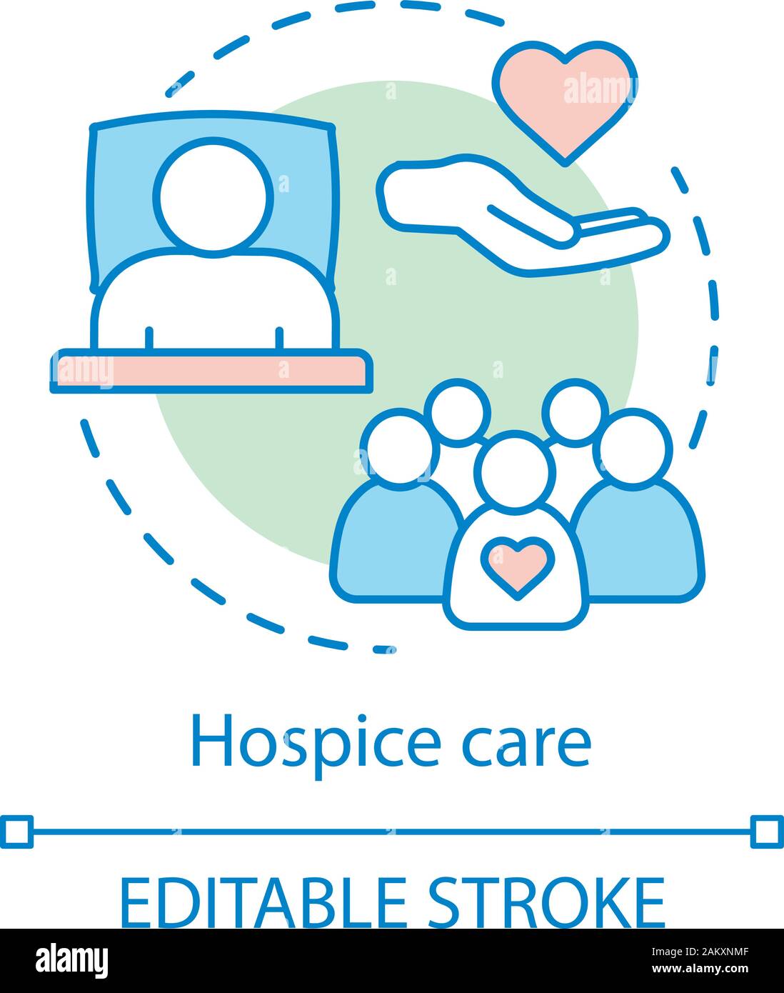 Hospice care concept icon. Hospital, clinic, assisted living home idea ...