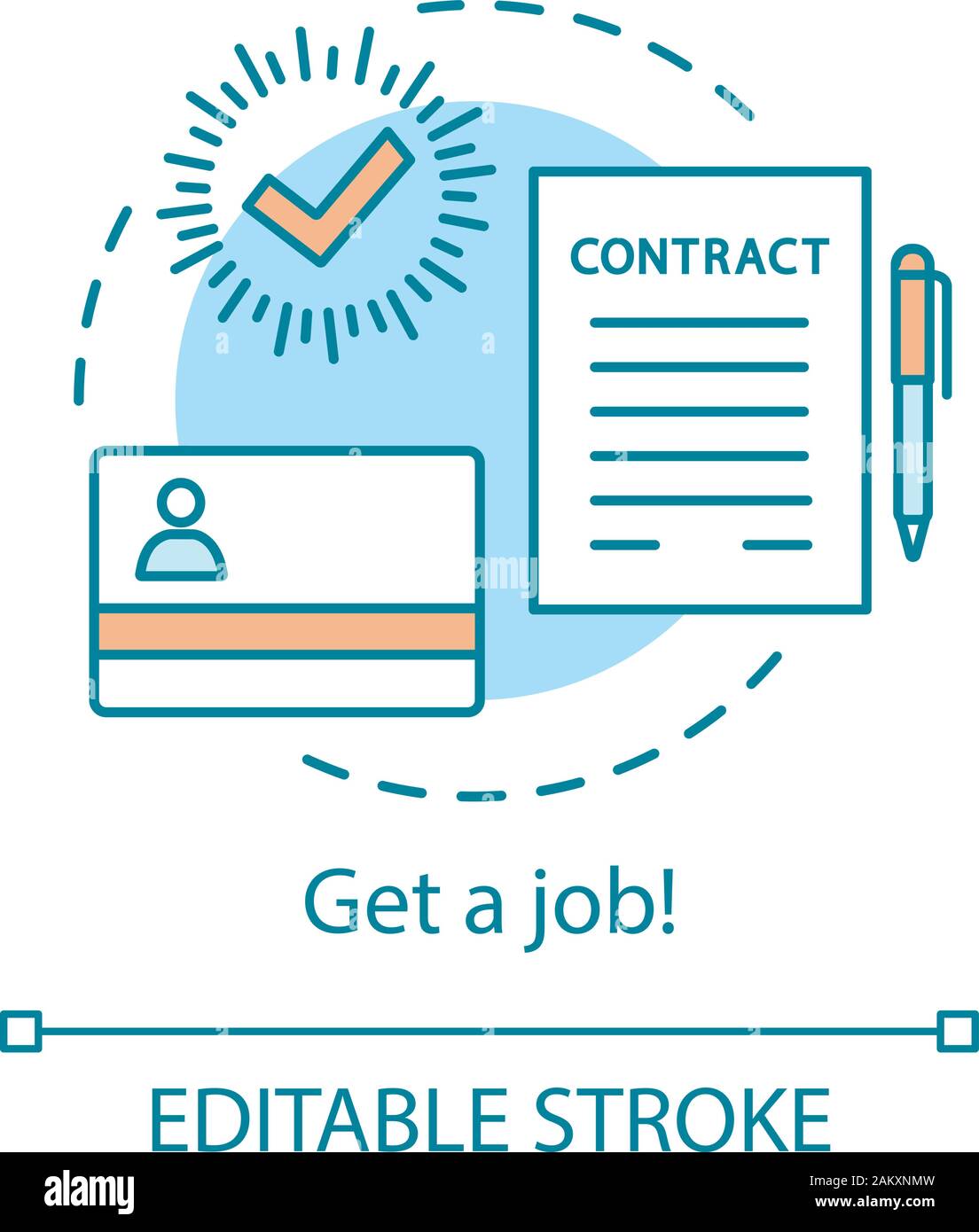 Recruitment concept icon. Staffing idea thin line illustration. Get job ...