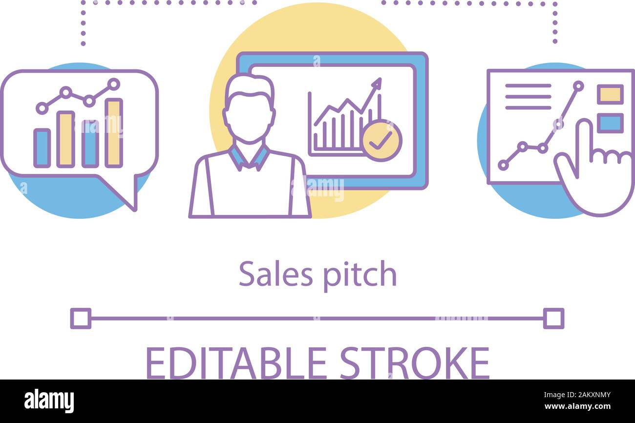 Sales pitch concept icon. Marketing. Sales presentation. Market ...