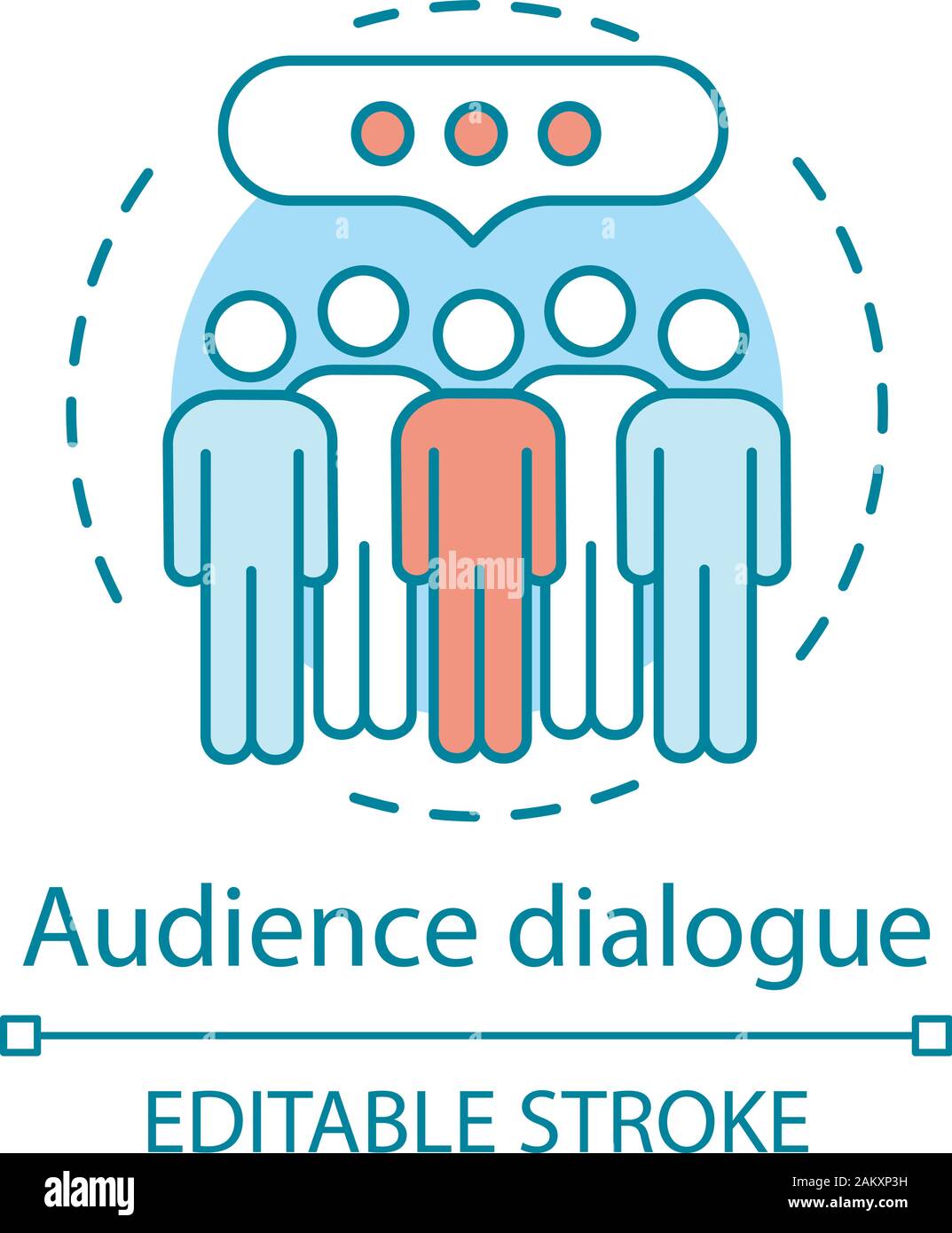 Audience dialogue concept icon. Public opinion. Society, community ...