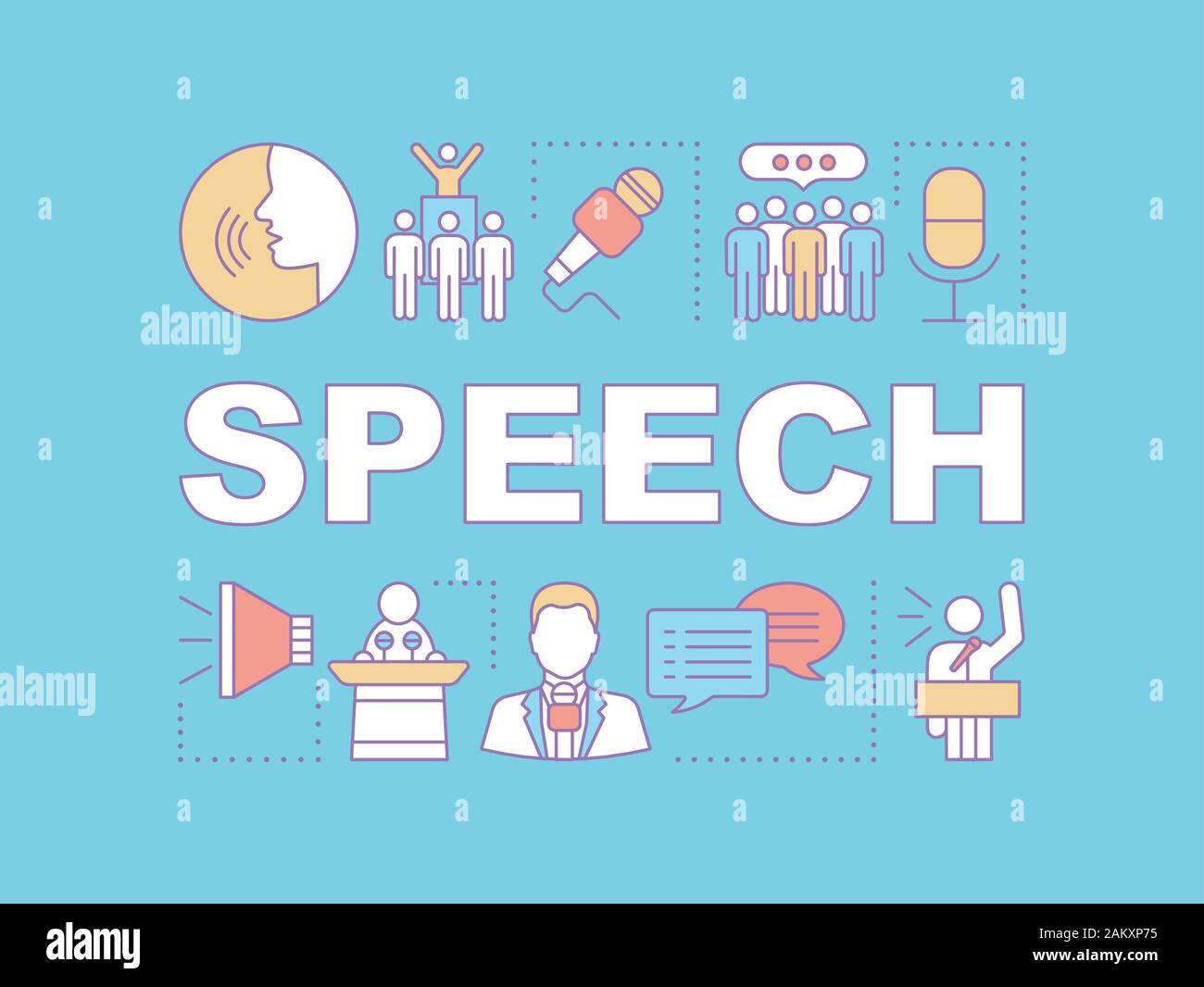 Speech Word Concepts Banner Public Speaking Oratory Skills Leader
