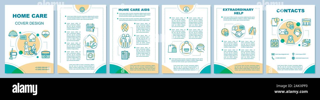 Home care brochure template layout. Housework aids. In home nurse help ...