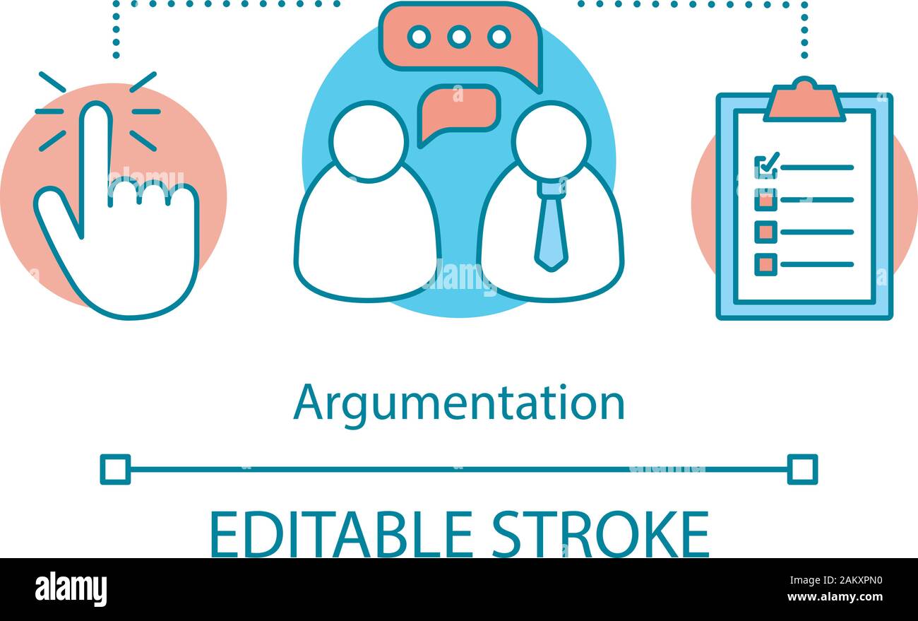 Argumentation concept icon. Business negotiation. Persuasion methods ...